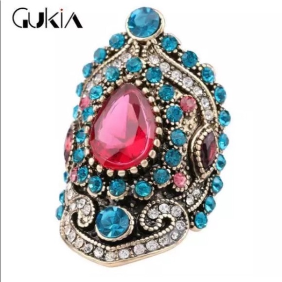 Jewelry | Multicolored Stone Crystal Ring | Poshmark